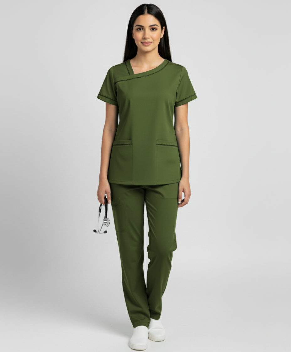 Women's 2-Pocket Contrast Ladder Lace Scrub – ModScrubs